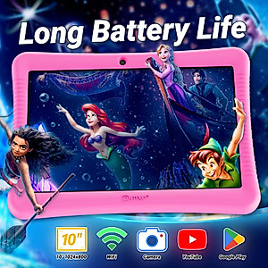 Contixo Kids Tablet, K102 10 Inch Tablet for Kids and Smart Watch Bundle, 2GB 32 GB Toddler Tablet with Bluetooth, with Smart Watch That Touch Screen, Camera, Video and Audio Recording - Pink