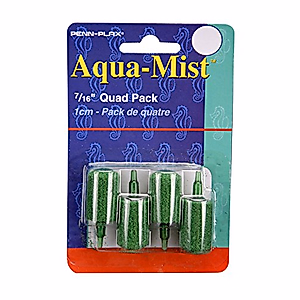 Penn-Plax AS6Q 4-Pack Aqua Mist Air Stone Cylinder Aerator for Fish Tank | Easy to Install to Your Pump | Aerates Your Tank