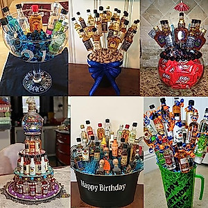 50 Pack 1 oz Mini Liquor Bottles,Clear Plastic Wine Bottles with Funnels,Airtight Plastic Spirit Bottle with Black Cap for Baby Shower, Weddings(30ml)