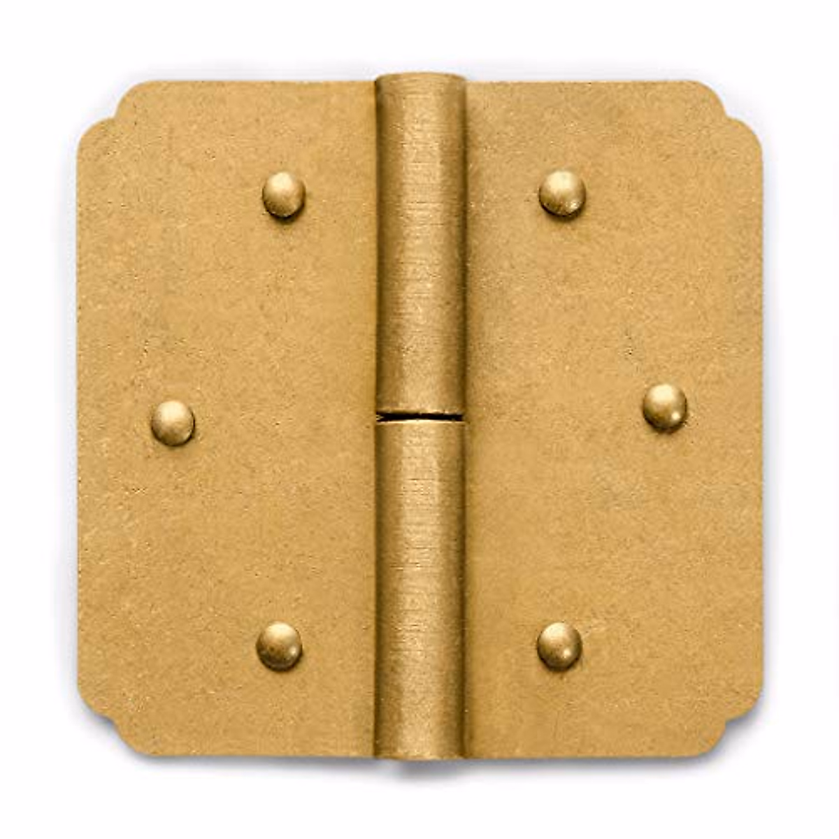 Hardware Philosophy Rounded Corner Brass Hinge 1.77 Inches - Set of 2 - Architectural, Interior Design, Doors, Furniture Cabinet Customization Hardware