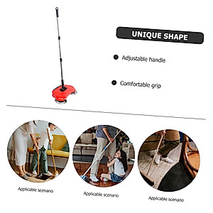 GRIRIW 3 1 Hand Push Sweeper for Home Cleaning (red) Floor