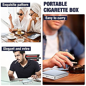 Case for Women Set of 2 Baroque Vintage Metal Case Retro Case Double Sided Case Retro Fashioned Case Metal Holder Dispenser for Man Woman Silver Chewing Gum