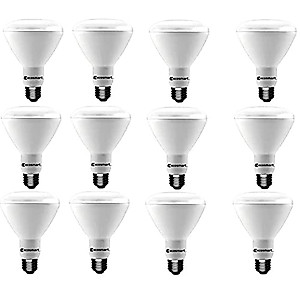 (12-Bulbs) EcoSmart 65-Watt Equivalent BR30 Dimmable LED Light Bulb, Daylight