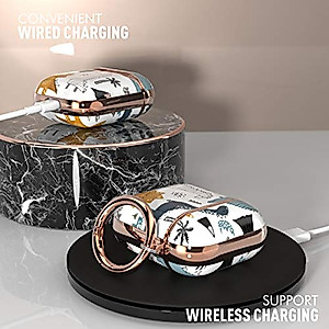 wenew Protective Airpods Case Cover Designed for Apple Airpods 2 & 1, Cute Fadeless Patterns Shockproof Hard Case Cover with Portable Keychain Clip for Girls Kids Women Men