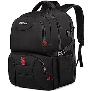 Extra Large Backpack for Men 50L,Insulated Cooler Lunch Box Backpack,17inch Travel Laptop Backpack with USB Charging Port,Water Resistant Big Capacity Computer Bag Work College School Bookbags,Black