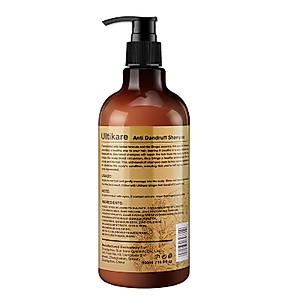 Ultikare Ginger Shampoo for Dandruff Hair, Anti-Dandruff Treatment - Itchy Dry Scalp Care Shampoo Ginger Extract Oil Strengthen Hair Formula, for Men and Women