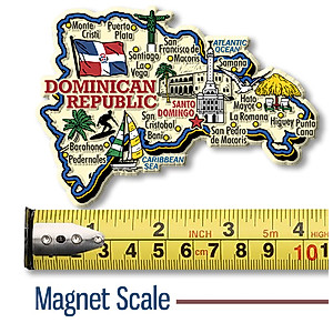 Dominican Republic Jumbo Country Map Magnet by Classic Magnets, Collectible Souvenirs Made in The USA