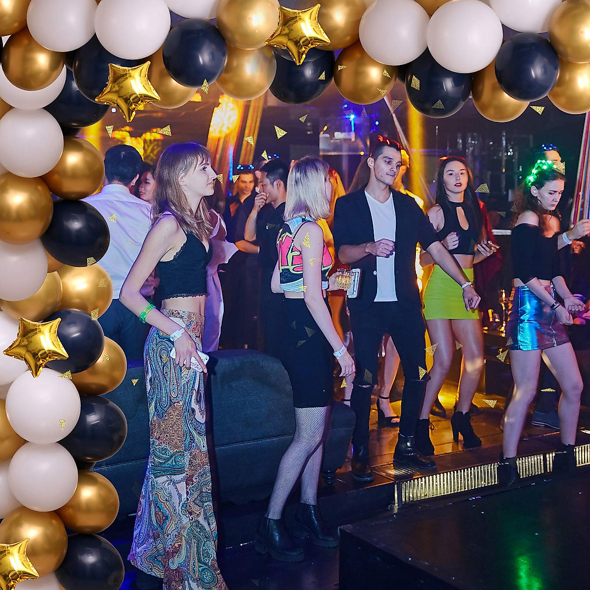 Navy Blue Balloon Garland Kit - 100pcs Blue and White Balloons with Gold and Star Foil Balloons - Perfect for Blue Parties and Celebrations