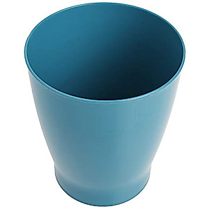 iDesign Round Plastic Waste Basket, The Franklin Collection – 7.7" x 7.7" x 9.1", Teal Blue