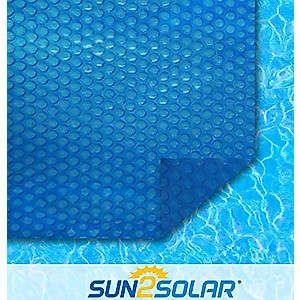 Sun2Solar Blue 10-Foot-by-16-Foot Rectangle Solar Cover | 1600 Series | Heat Retaining Blanket for In-Ground and Above-Ground Rectangular Swimming Pools | Use Sun to Heat Pool | Bubble-Side Down