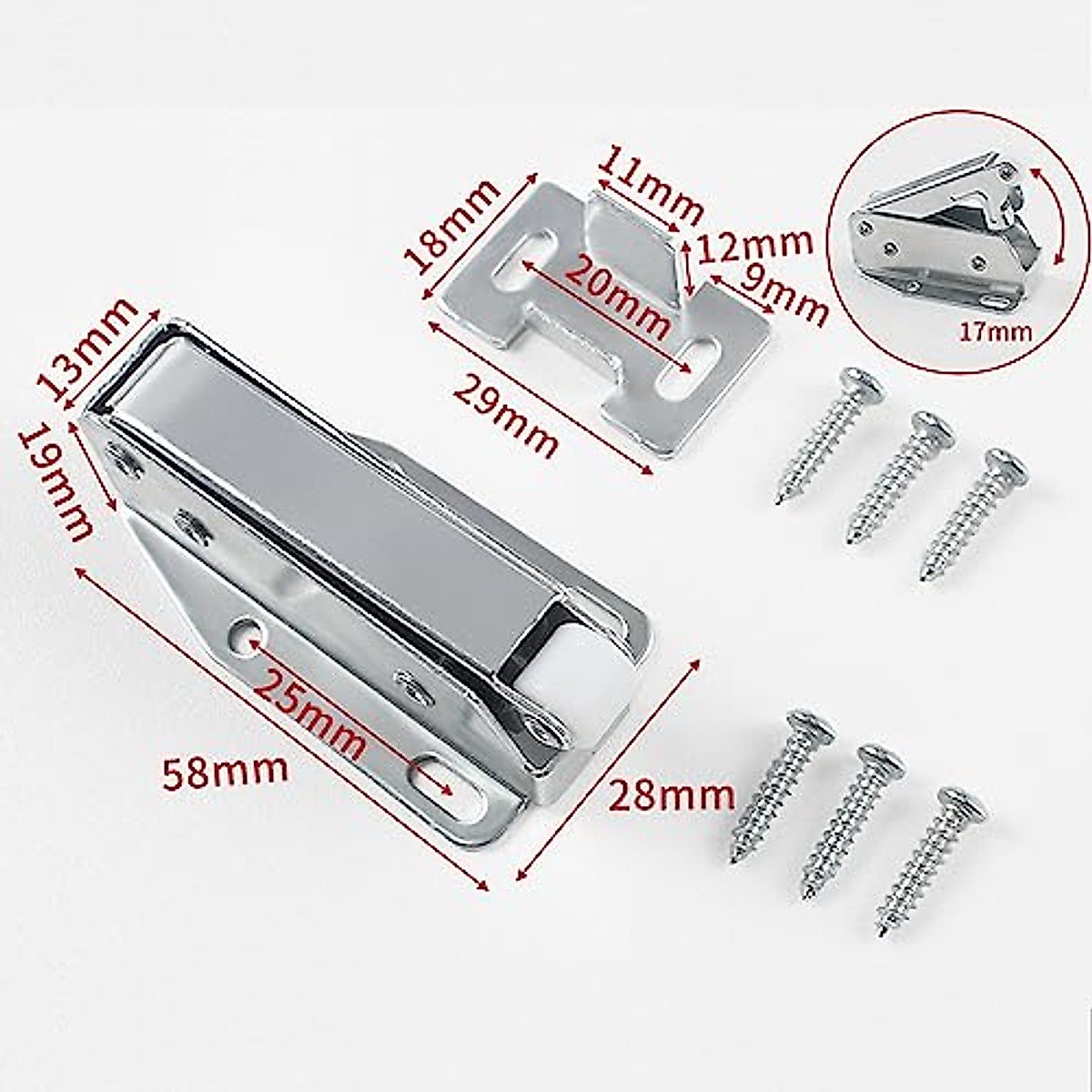 Whigetiy 2-Piece/Set Elephant Trunk Hook Lock Cabinet Door Cabinet Door Latches Lock Steel Door Latches Cabinet Door Lock Durable Closet Lock