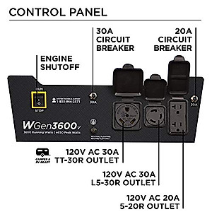 Westinghouse Outdoor Power Equipment 4650 Peak Watt Portable Generator, RV Ready 30A Outlet, Gas Powered, CARB Compliant, Blue