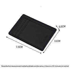 XIMI Men'S And Women'S Minimalist Ultra-Thin Wallets Rfid Front Pocket Leather Card Holder Wallet Fashion Bank Card Coin Purse Case With Id Window Simple Credit Card Holder (Khaki)