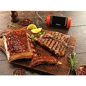 GrillEye GE0003 Pro Plus Grilling & Smoking Thermometer with Hybrid-Wireless Technology & Cloud Monitoring, Red Black