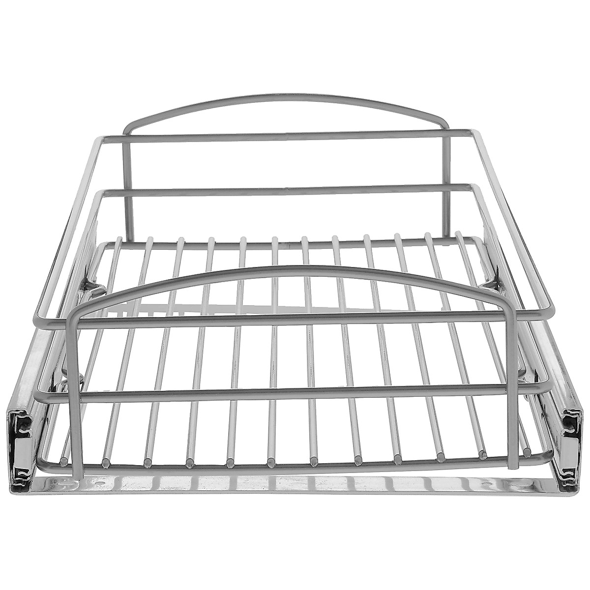 Knape & Vogt RS-MUB-11-FN 5 in. H x 12 in. W x 20 in. D Multi-Use Pull-Out Basket Cabinet Organizer in Silver