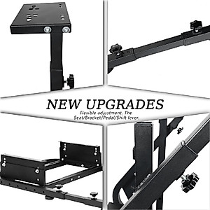 Anman G23 Installable Monitor TV Mount Steering Wheel Stand Fit for Logitech G25 G27 G923,Thrustmaster GPRO T248X T80 T300RS TH8A Fully Adjustable Large Simulator Cockpit,Not Included Electronics