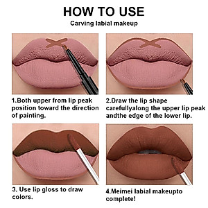 evpct 3Pcs Nude Brown Pink Dark Maroon Matte Lip Liner and Liquid Lipstick Sets for Dark Skin Black Women DNM Permanent Lipstick Lipliners Set 24 Hours Lip Stain Long Lasting Waterproof labiales mate