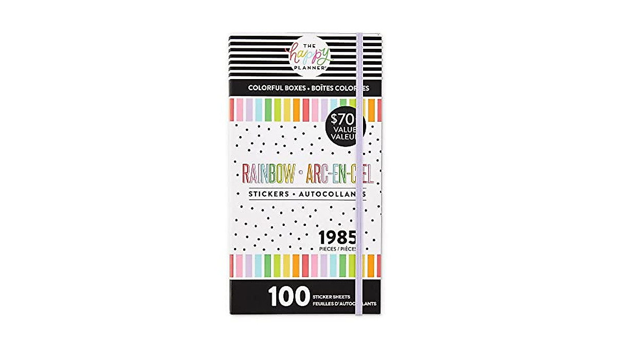 The Happy Planner Colorful Boxes Sticker Pack for Organizers & Crafts