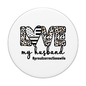 Proud Corrections Wife Silver Line Correctional Officer Wife PopSockets Swappable PopGrip