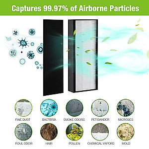 Replacement Filter C Compatible with G-Guardian AC5000 AC5000E AC5250PT AC5350B AC5350W AC5300B Air Purifiers. 3-in-1 True HEPA High Filtration Air Purifier Filter, 2 Pcs