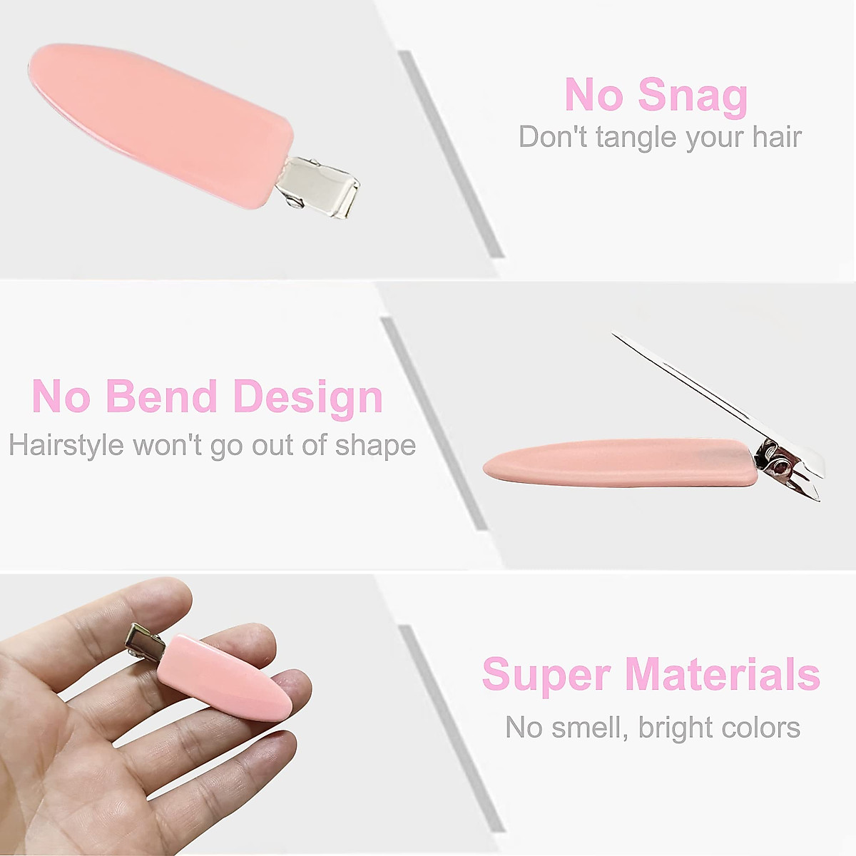 Ainiya No Crease Hair Clip,16 Pcs No Bend Hair Clips for Makeup Application Hair Styling Accessories