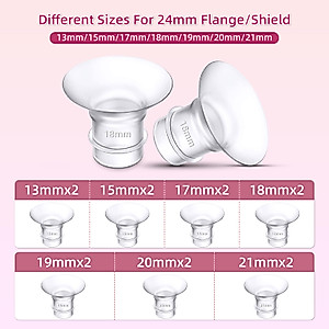 Flange Inserts 15mm for Medela,Spectra 24mm Shields/Flanges,Compatible with Momcozy S12 Pro/S9 Pro/S9/S12 Wearable Breast Pump,Reduce 24mm Nipple Tunnel Down to 15mm,4PCS