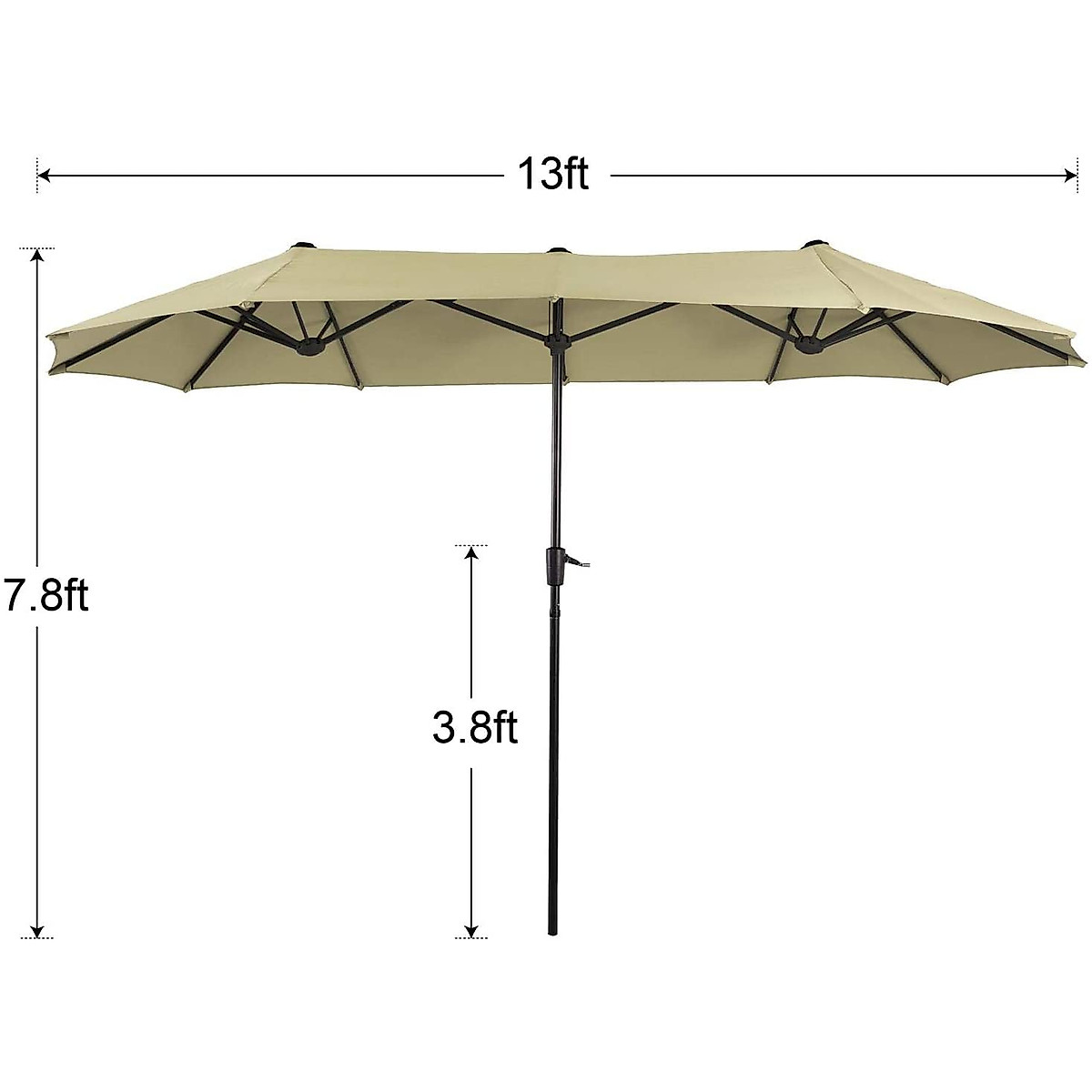PHI VILLA 7 Piece Outdoor Dining Set with Umbrella, Patio Furniture Dining Set with Foldable Patio Chairs & Outdoor Table for Yard & Garden