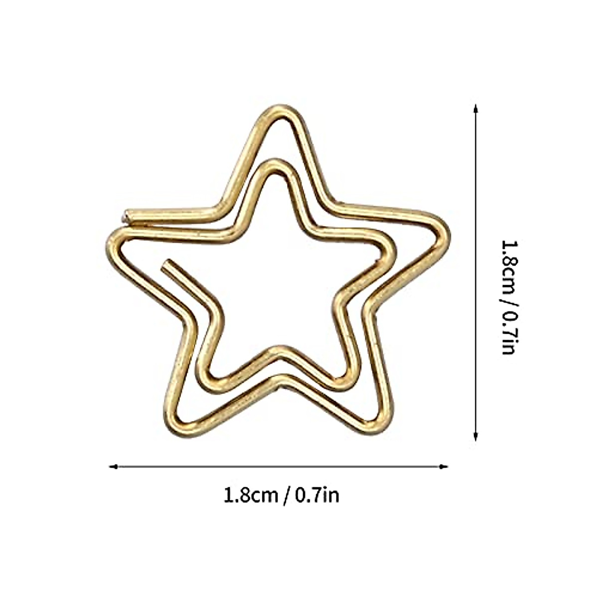 40Pcs Cute Paper Clips, Gold Paper Clips Star Shaped Paper Clip Fun Paper Clips Small Paper Clips Mini Bookmark Clips with 2 Clear Boxes
