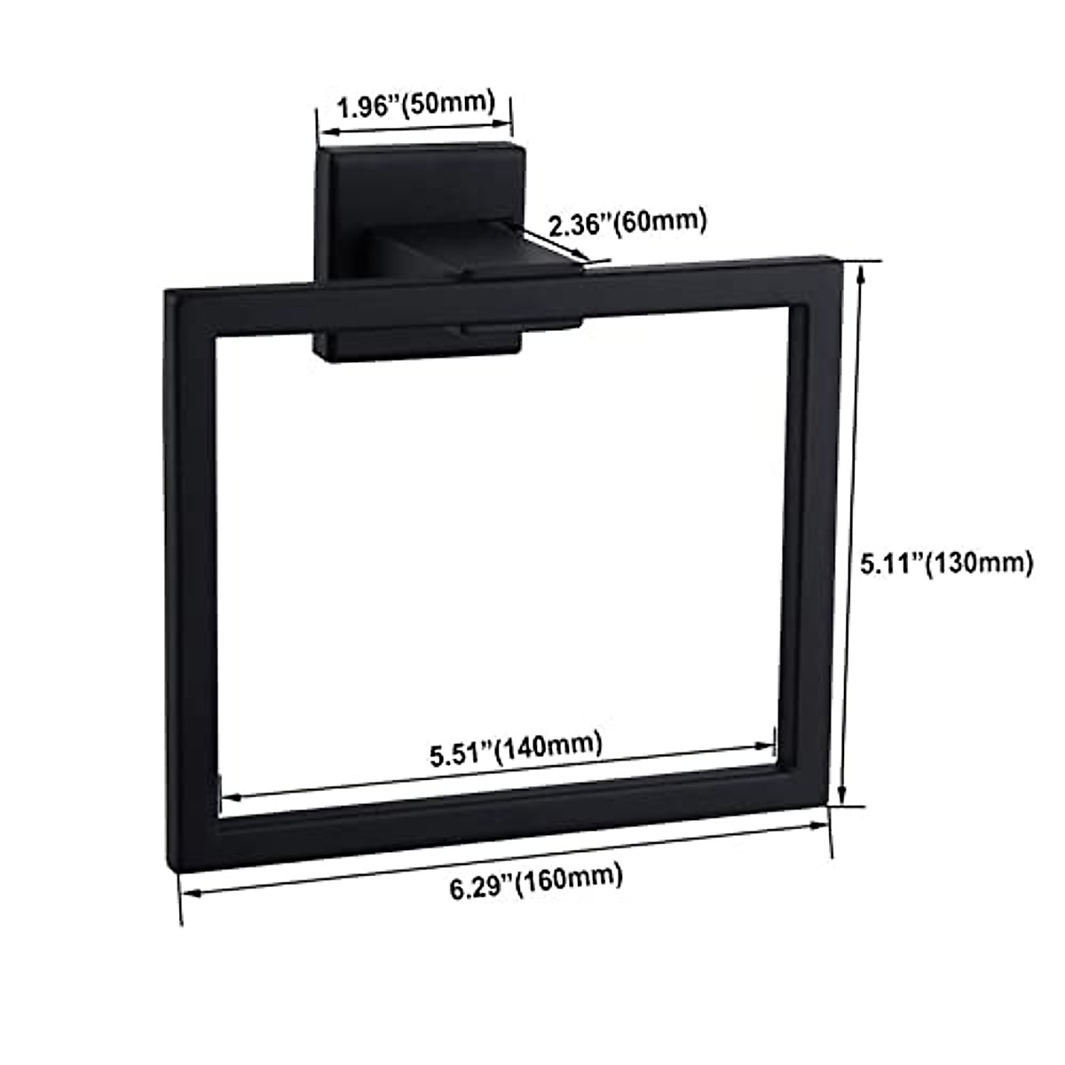 OUSFANAM Wall Mounted Square Towel Holder Modern Towel Wall Lavatory Storage Rack Classic Bathroom Accessories Bathroom Towel Rack for Door Bedroom Freestanding Over Toilet Wall Mounted