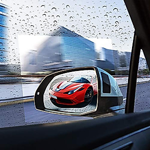 Yinuoday 4pcs Car Rearview Mirror Film Rearview Mirror Adhesive Anti- Fog Anti- Glare Anti- Scratch Rainproof Mirror Film