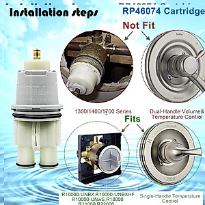 RP46074 Shower Cartridge for Shower and Tub 13/14 Series, Monitor Shower Parts,Single-handle MulitChioce Universal Valve Cartridge Assembly Water Cartridge