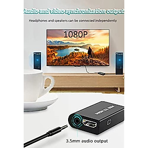 PS2 to HDMI Converter Adapter, Video Converter PS2 to HDMI Converter with 3.5mm Audio Output for HDTV HDMI Monitor Supports All PS2 Display Modes