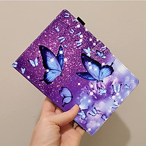 Case for Kindle Fire HD 10 Tablet & Fire HD 10 Plus (13th/11th Generation 2023 2021 Release) Cover Case, Funut Premium PU Leather Stand Folio Cover with Auto Wake/Sleep, Purple Butterfly