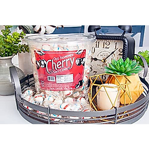 Stewart Old Fashioned Cherry Flavored Pure Sugar Candy Puff Balls - Individually Wrapped Candy Snack, Fat-Free, Cholesterol-Free, Gluten-Free, Made in the USA - 27oz Tub