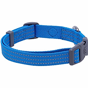 Blueberry Pet Essentials Reflective Better Basics Matching Dog Collar Leash Harness Set in French Blue, Adjustable Collar with Harness & 5 ft Leash for Medium Dogs