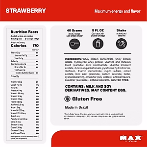 Max Titanium Whey Protein Powder Strawberry Flavor | Concentrate & Hydrolyzed Whey Isolate | 1.98lbs | Muscle Growth & Recovery | Keto Friendly & Low Carb | 23 Servings
