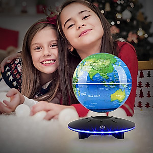 Magnetic Levitating Globe,Cool Gadgets Auto- Rotating Globes Floating Globe World Map Office Decor with LED Light Base for Children Educational Gift Home Office Desk Decoration (6 Inch)