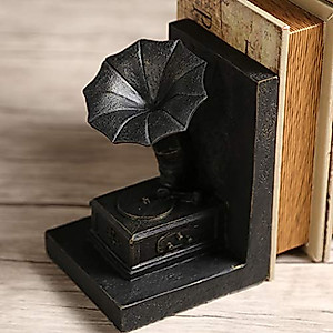 Book Ends for Shelves Bookends Creative Retro Bookend Bookshelf Resin Heavy Books Anti-Slip Book Ends Home Office Phonograph Decorative Book Stoppers Office Book Stand