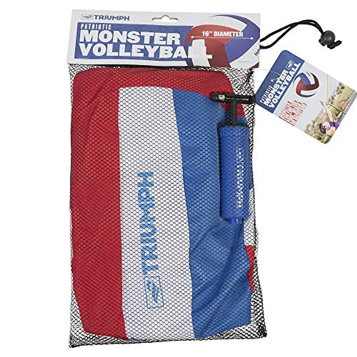Triumph Sports Patriotic Monster Volleyball - from The Beach to The Backyard, Play Multiple Games with The Monster Volleyball