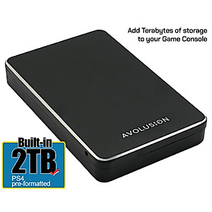 Avolusion M2 Series 2TB USB 3.0 Portable External Gaming Hard Drive (for PS4, Pre-Formatted) M2-BK-2TB-PS - 2 Year Warranty