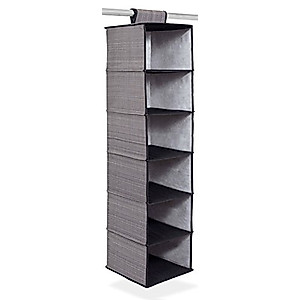 Internet's Best Hanging Closet Organizer - 6 Shelf - Clothing Sweaters Shoes Accessories Storage - Grey