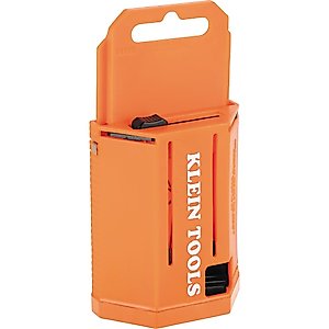 Klein Tools 44125 Utility Knife Blade Dispenser with 50 Triple Ground Replacement Blades for Long-Lasting Sharpness