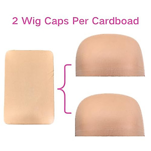 OSCCI Brown Stocking Wig Caps 2 Pieces Stretch and Breathable Nylon Wig Cap Suit for Women and Men (2 Caps)