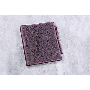 Black Purple tooled embossing leather remarkable 2 case with pen holder, reMarkable 2 folio organizer cover, N05-LRMBPU