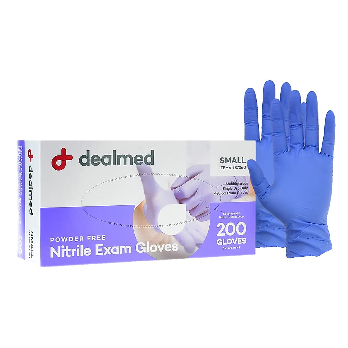 Dealmed Medical Exam Gloves – 200 Count Small Nitrile Gloves, Disposable Gloves, Non-Irritating Latex Free Gloves, Multi-Purpose Use Medical Gloves for a First Aid Kit and Medical Facilities