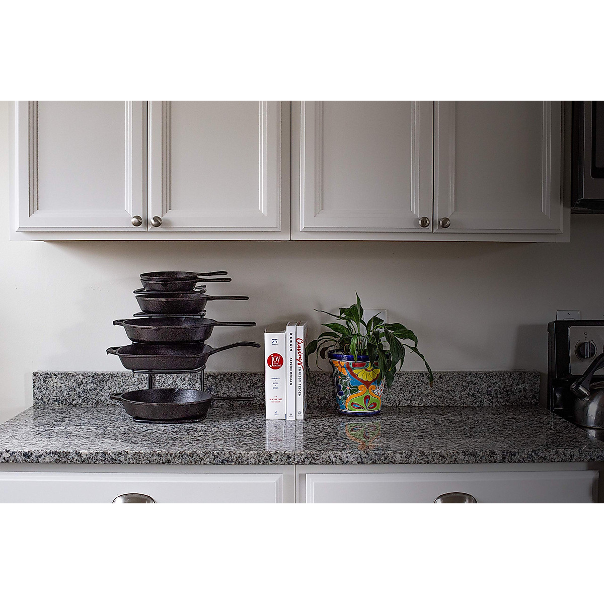 Lodge 5-Tier, Kitchen and Pantry Cast Iron Cookware Storage Organizer, Steel Construction, Matte Black