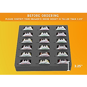 Polar Whale 2 Cocktail Capsule Drawer Organizers Tray Insert Compatible with Bartesian for Kitchen Home Bar Party Waterproof Washable Black Foam 18 Compartment 12.5 x 12.5 Inches