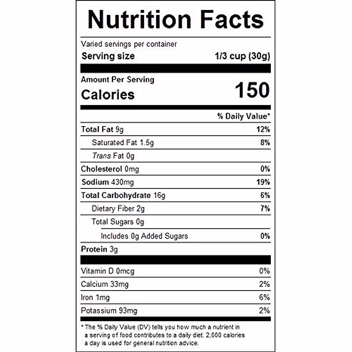 Louisiana Cajun Snack Mix, Bulk Size, (1 lb. Resealable Zip Lock Stand Up Bag)