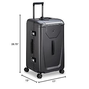 PEUGEOT Voyages Hardside Luggage with Spinner Wheels, Anthracite, 26 Inch Trunk