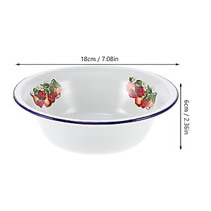 Luxshiny Snack Container enamel soup bowl, fruit bowl enamel serving bowl vintage noodle bowl enamelware round tray for home bowls kitchen fruit bowl () Grease Container